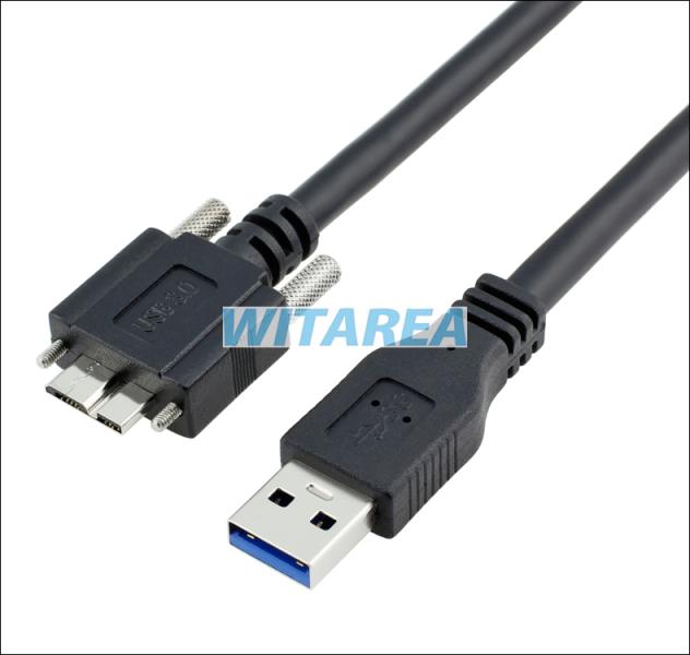 Professional Micro USB 3.0 dual screw locking cables,Micro B/M 3.0 dual ...
