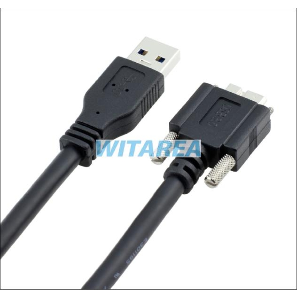 Professional Micro USB 3.0 dual screw locking cables,Micro B/M 3.0 dual ...